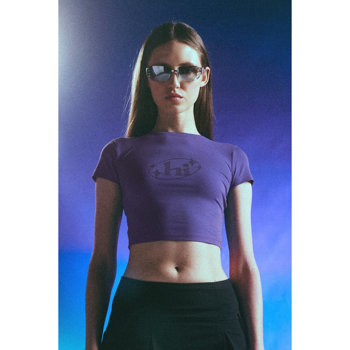 ellipse crop top violet